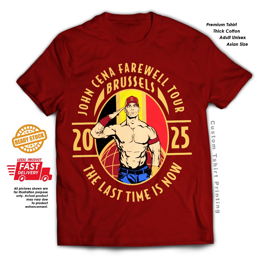 John Cena Farewell wwe 2025 Brussels cotton tshirt | Shopee Malaysia