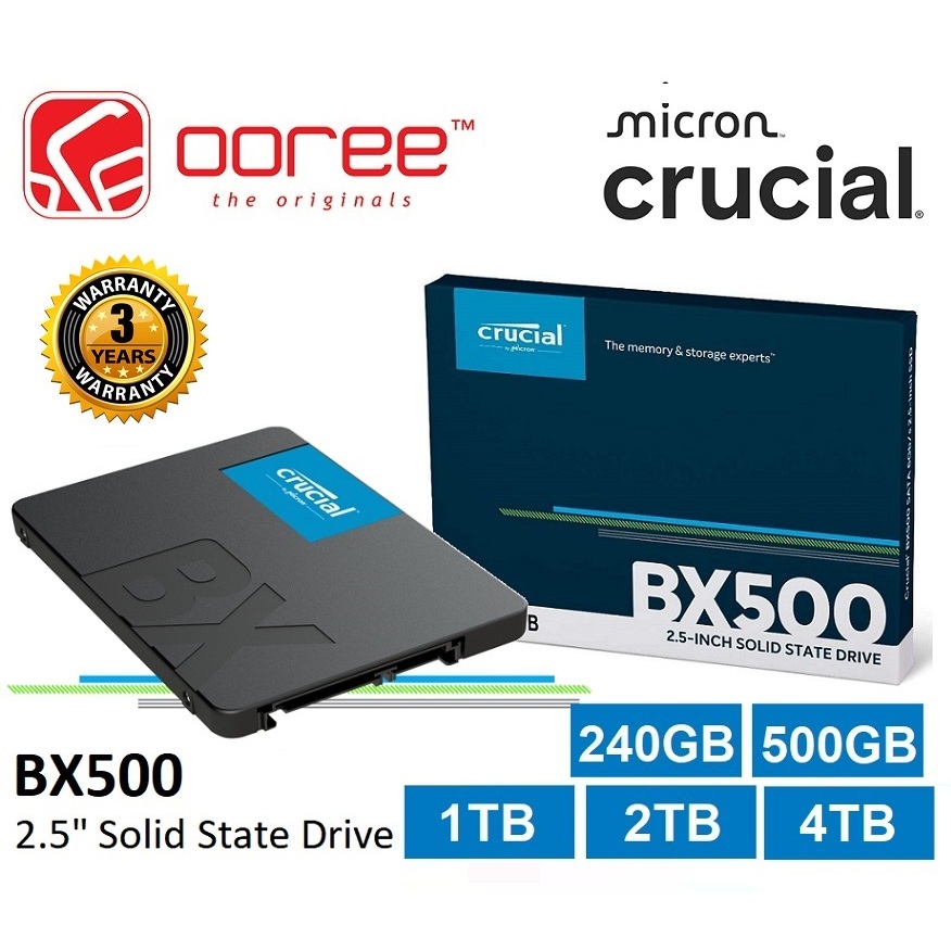 CRUCIAL BX500 7MM SSD 3D NAND SATA 2.5 6GB/S SOLID STATE DRIVE ACRONICS ...