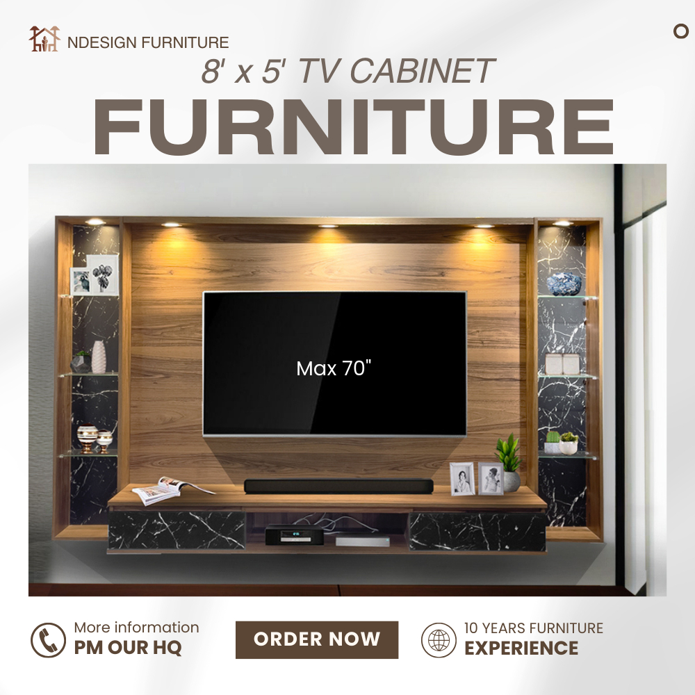 [N Design] 8ft Modern TV Cabinet / Wall Mounted Tv Cabinet / Hall ...