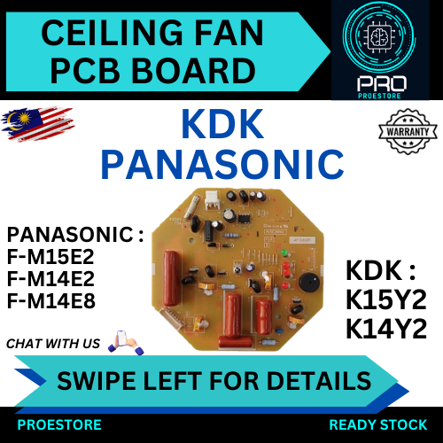 ORIGINAL [PANASONIC/KDK] PCB Board Ceiling Fan K15Y2 / K14Y2 / F-M15E2 ...