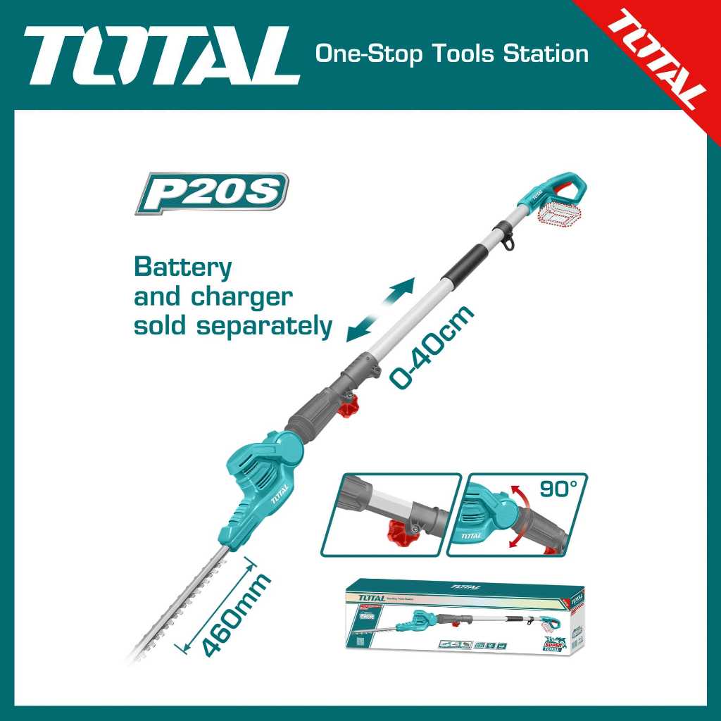 TOTAL Cordless pole hedge trimmer TPHT201601 | Shopee Malaysia