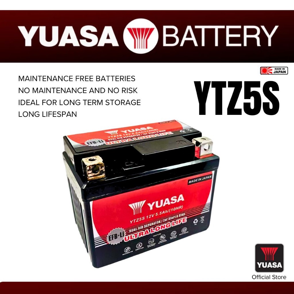 YTZ5 YTZ5S BATTERY GEL YOKOHAMA YUASA EX5 DREAM WAVE125 LC135 V2 V3 V4 EGO LC SHOGUN125 Y15ZR ...