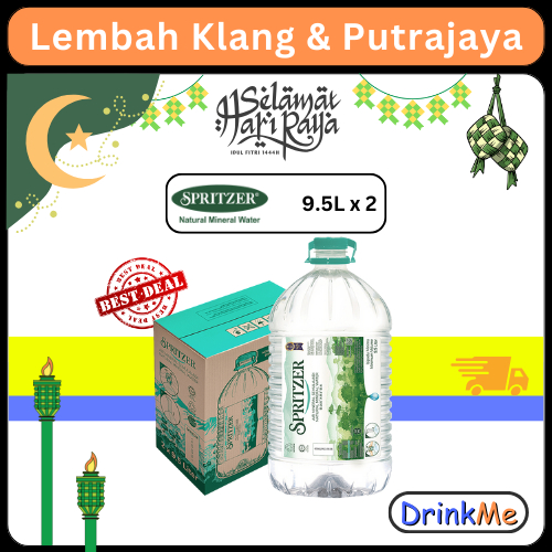 Spritzer Natural Mineral Water 9.5L ~ 6 - 10 Ctns / Kotak (9.5L x 2 Bottles) | Shopee Malaysia