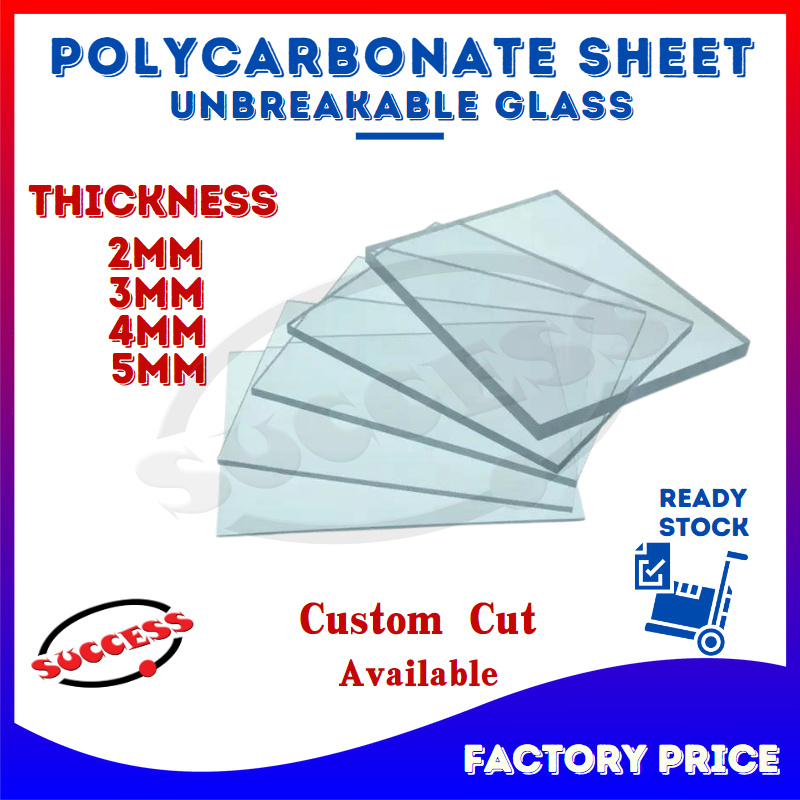 Success Polycarbornate Unbreakable Glass Transparent PC Sheet Clear PC ...