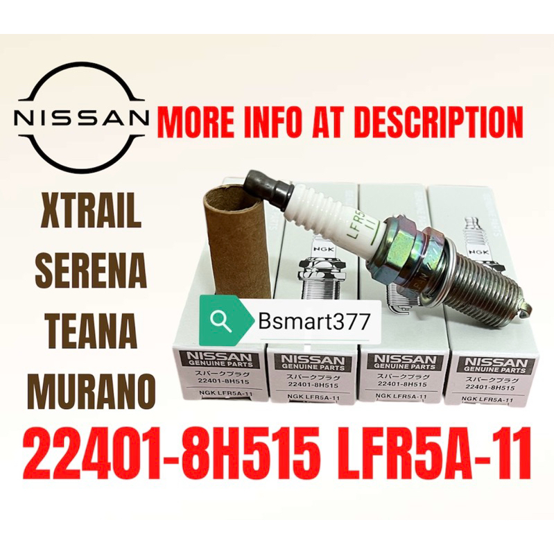 Nissan spark plug xtrail t30/serena c24/teana j31/murano z50 22401 ...
