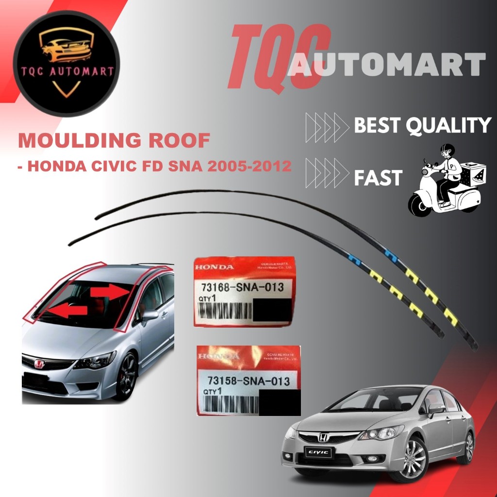 HONDA CIVIC FD SNA FD1 FD2 FD3 TYPE R 1.8 2.0 ROOF MOULDING GETAH BUMBUNG 2006-2011 (CLIP SEKALI ...