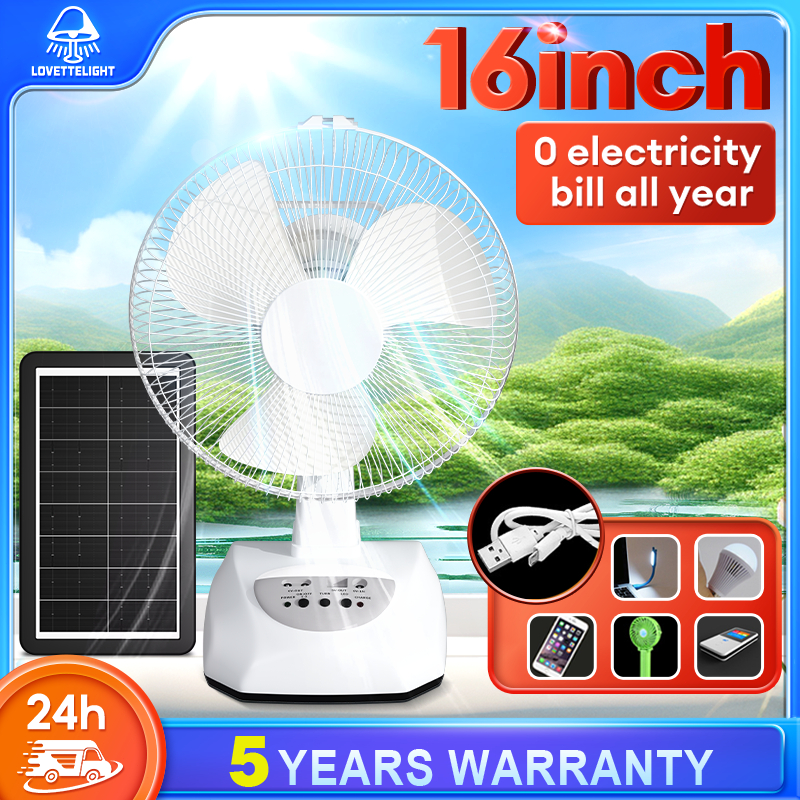Kipas Solar Outdoor Solar Fan DC Fan Power Large Wind Portable Fan ...