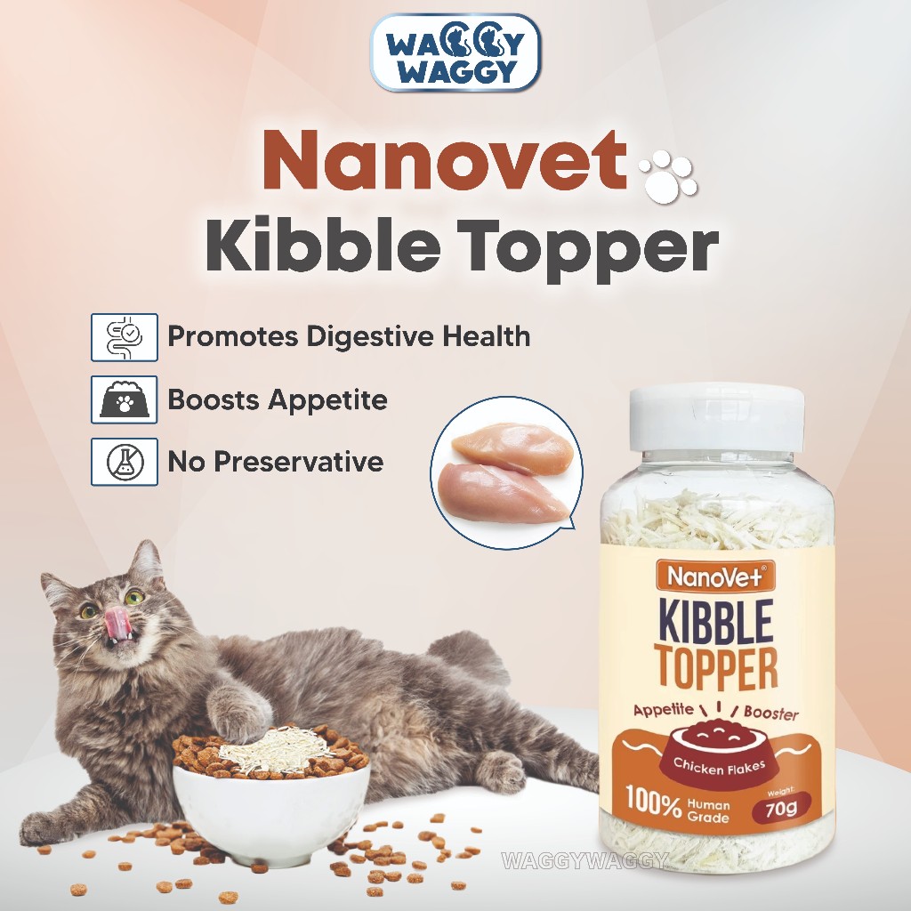 WaggyWaggy Nanovet Kibble Topper Appetite Booster for Cat and Dog (70gm ...