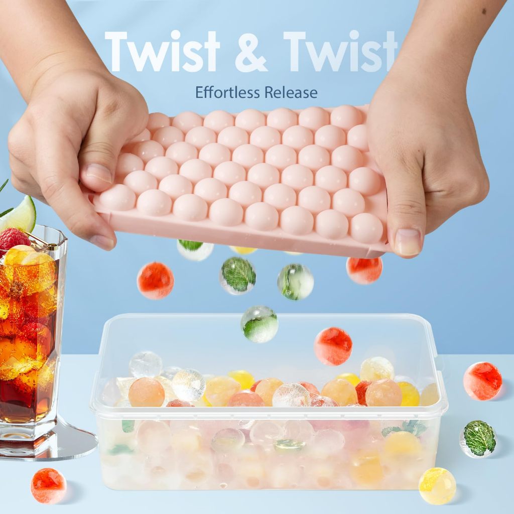 ️【Food-Grade PP】Leak-Proof Ice Tray with Twist Release – Stackable ...