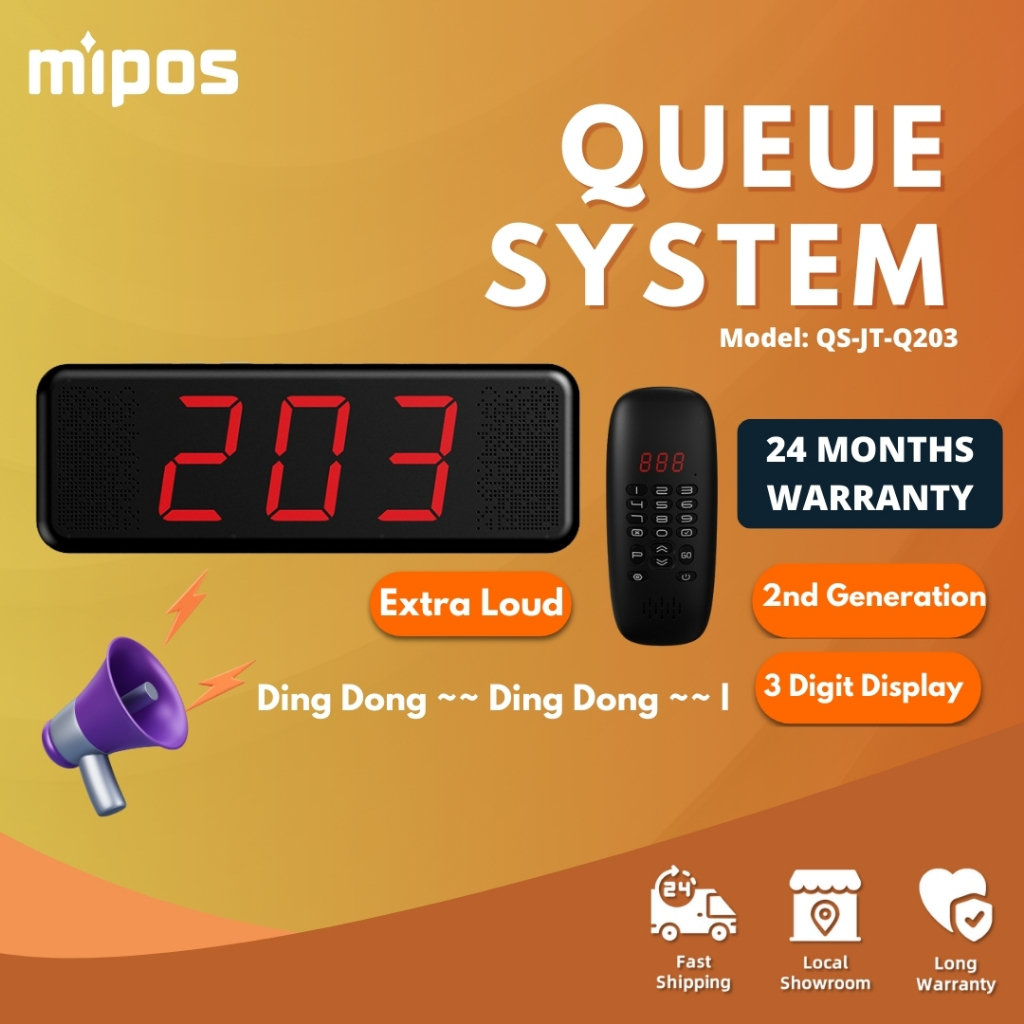 Wireless Queue Calling System | 3-Digit | QMS Queue System | Ding Dong Version (Wireless LED ...