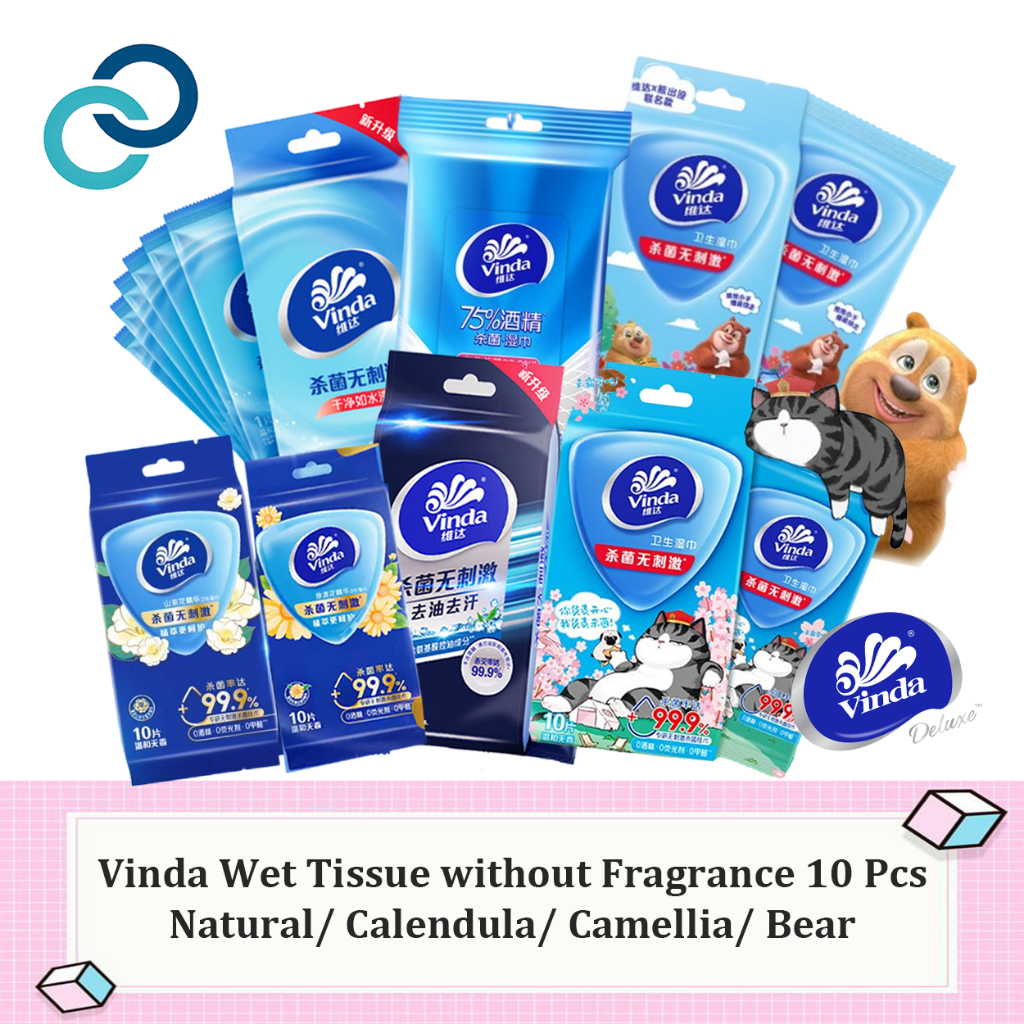Vinda Wet Tissue without fragrance 1 Piece 10 Individually packaged ...