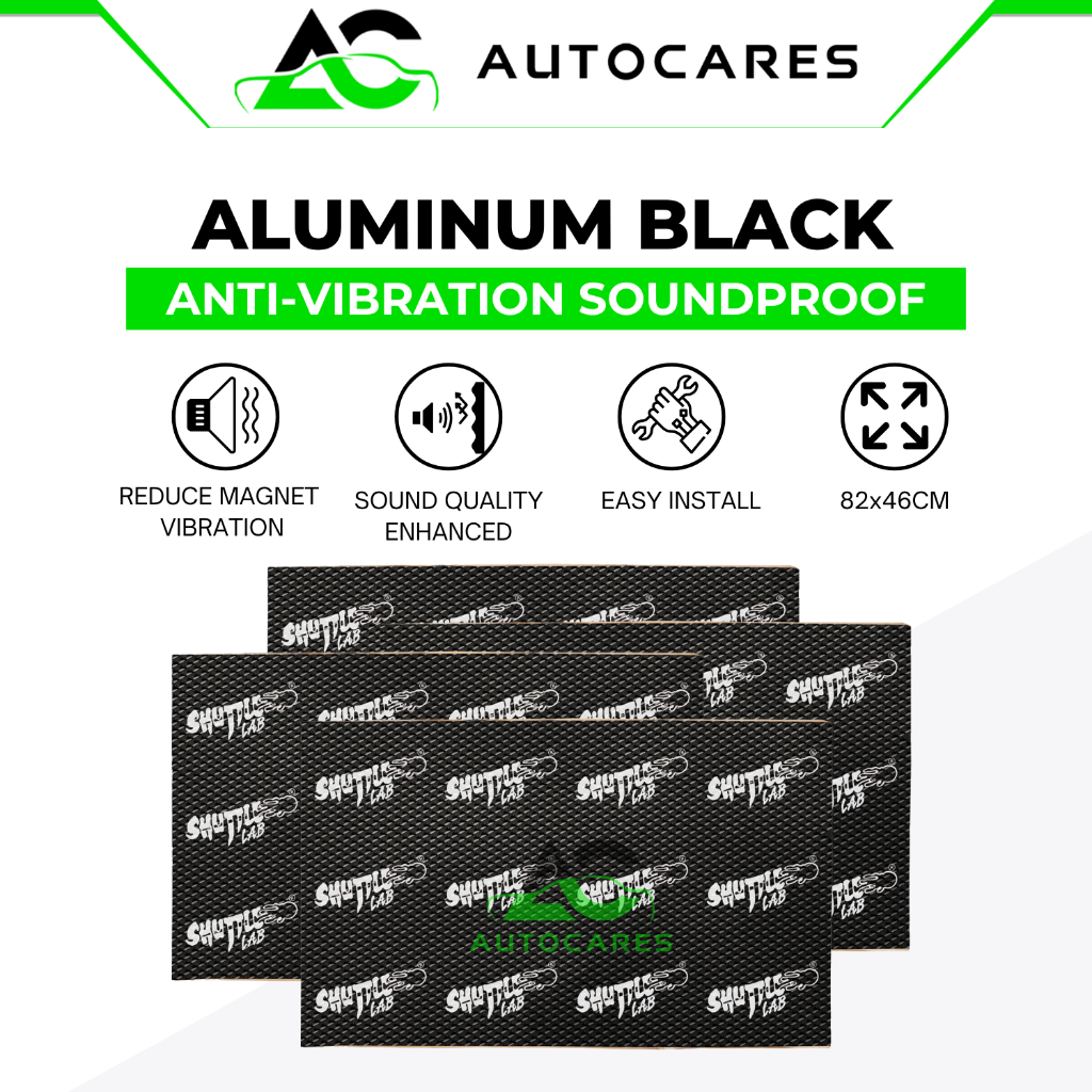 SHUTTLE LAB Black Aluminum Soundproof Car Sound Proofing Noise Proof ...