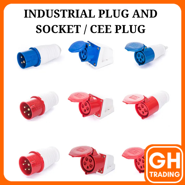 CEE Industrial Plug Wall Socket Connector Socket 16A 3 Pin Blue | Shopee Malaysia