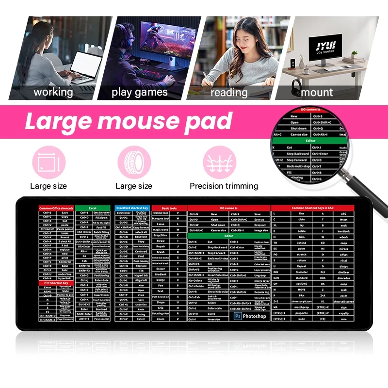 Excovip Mouse Pad English Shortcut Key English Large Size Soft ...