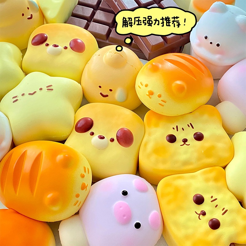 Cat Bun Toast Big Squishy Soft Slow Rebound Eva Foam Mini Toy Squeeze ...