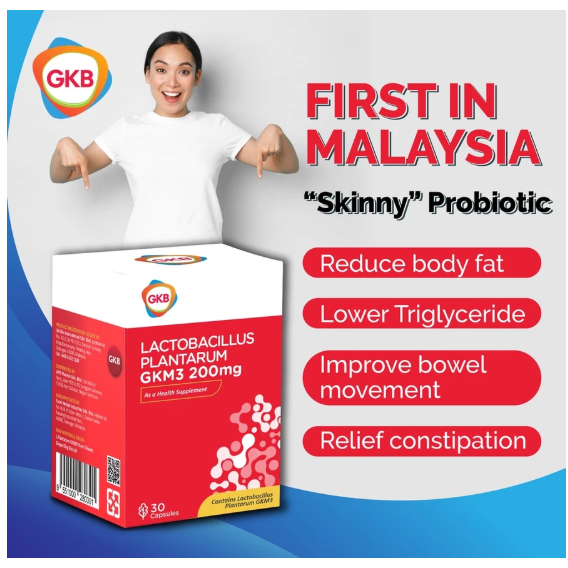 GKB Lactobacillus Plantarum GKM3 200mg ( 30 Capsules ) [ Expiry : 2026 ...
