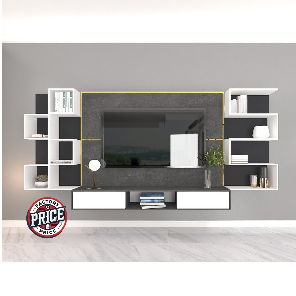 3 in 1 LIVING ROOM SET - TV CABINET with storage /Zigzag Display Rack ...