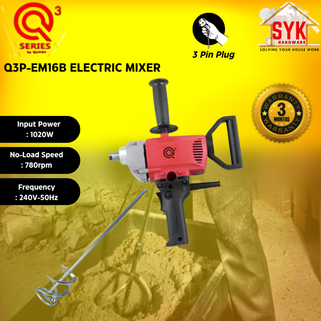 SYK Q Series Quasa Q3P-EM16B Electric Mixer Machine Concrete Cat Hand Mixer Heavy Duty Mesin ...