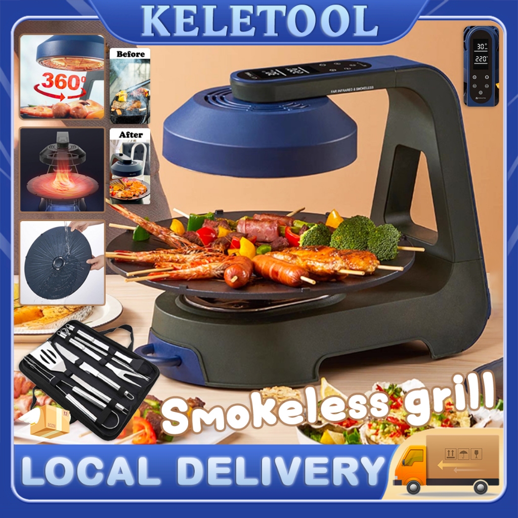 360° BBQ Smokeless Grill BBQ Rotisserie System Barbecue Grills 3D ...