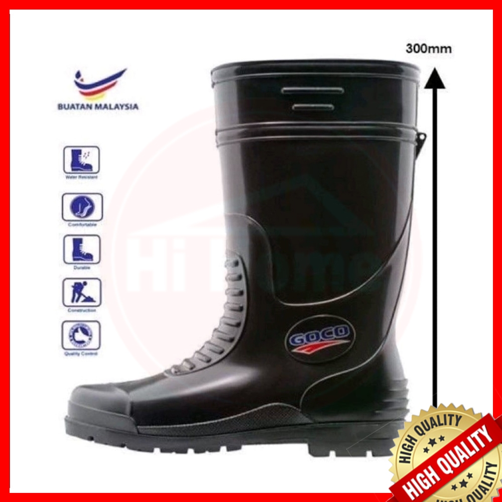 GOCO 968 Black & Yellow Rain Boots Rubber Boot Kasut Getah Kasut Kebun ...