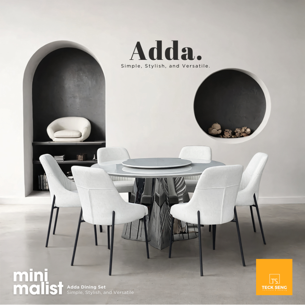 ADDA Dining Set Modern Minimalist Marble Top Stylist Chairs Set ...