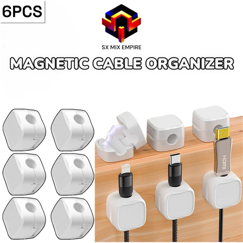 Magnetic Phone Cable Clips Cable Smooth Adjustable Cord Holder Desk ...
