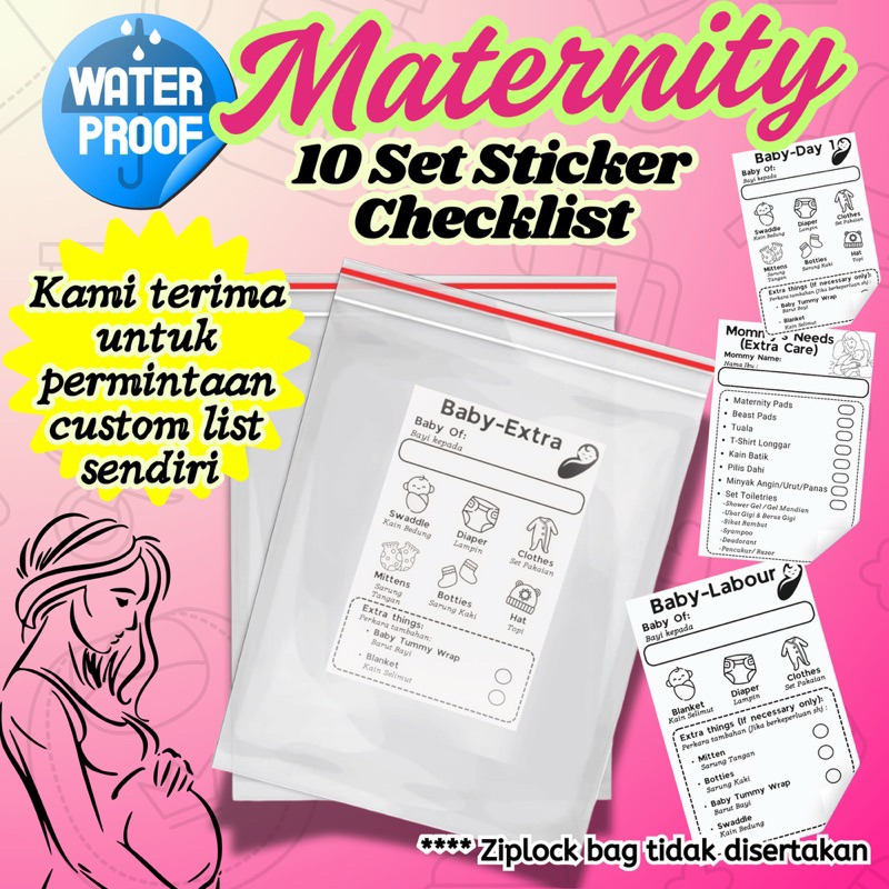 STIKER UNTUK ZIPLOCK BAG | HOSPITAL : Maternity Sticker For Mommy ...