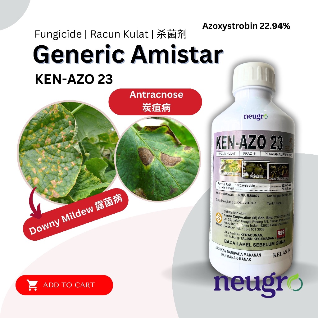Kenso KEN-AZO 23 (1L) Azoxystrobin 22.94% -Racun Kulat Kulapak Downy ...