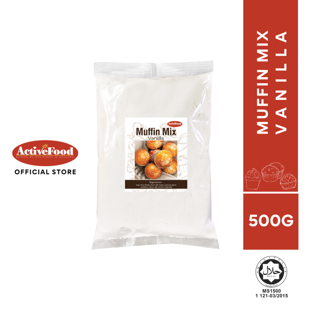 Active Food Vanilla Muffin Premix 香草玛芬预拌粉 (500g) | Shopee Malaysia