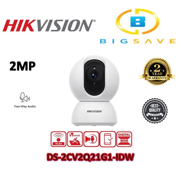 HIKVISION 2MP DS-2CV2Q21G1-IDW INDOOR FIXED PT WIFI NETWORK CAMERA ...