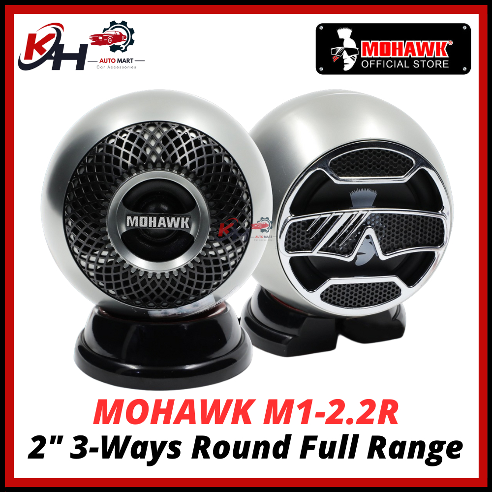 MOHAWK 2"/2.5'' 3-Ways Round Full Range Speaker With Bass M1-2 SILVER ...