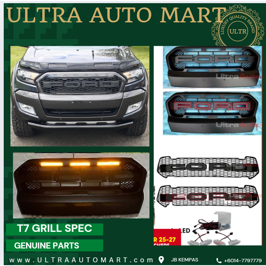 Ford Ranger T7 FRONT BUMPER GRILL Emblem LOGO DAYLIGHT LIGHT Word ...