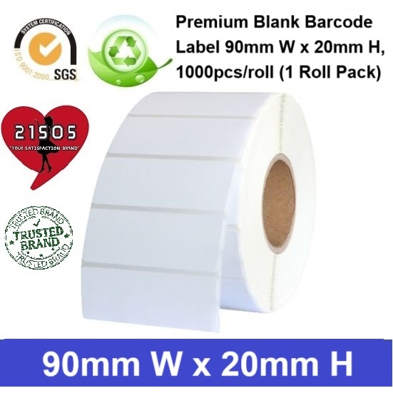 PREMIUM 90x20 Blank Barcode Label Art Paper 1UP AP Sticker Avery Strong ...