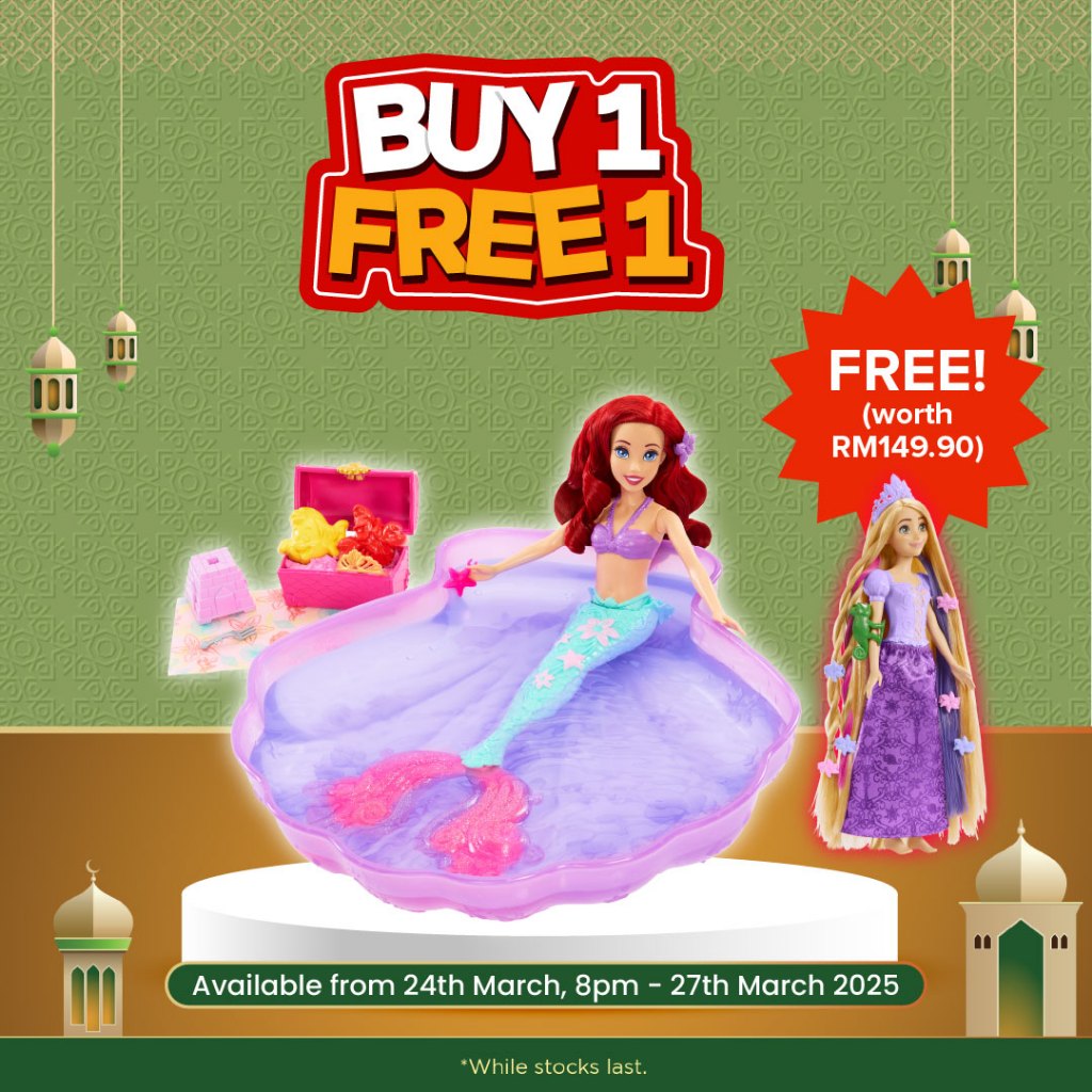 [BUY 1 FREE 1] Disney Princess Ariel Doll & Pool Set With Moldable Sand ...