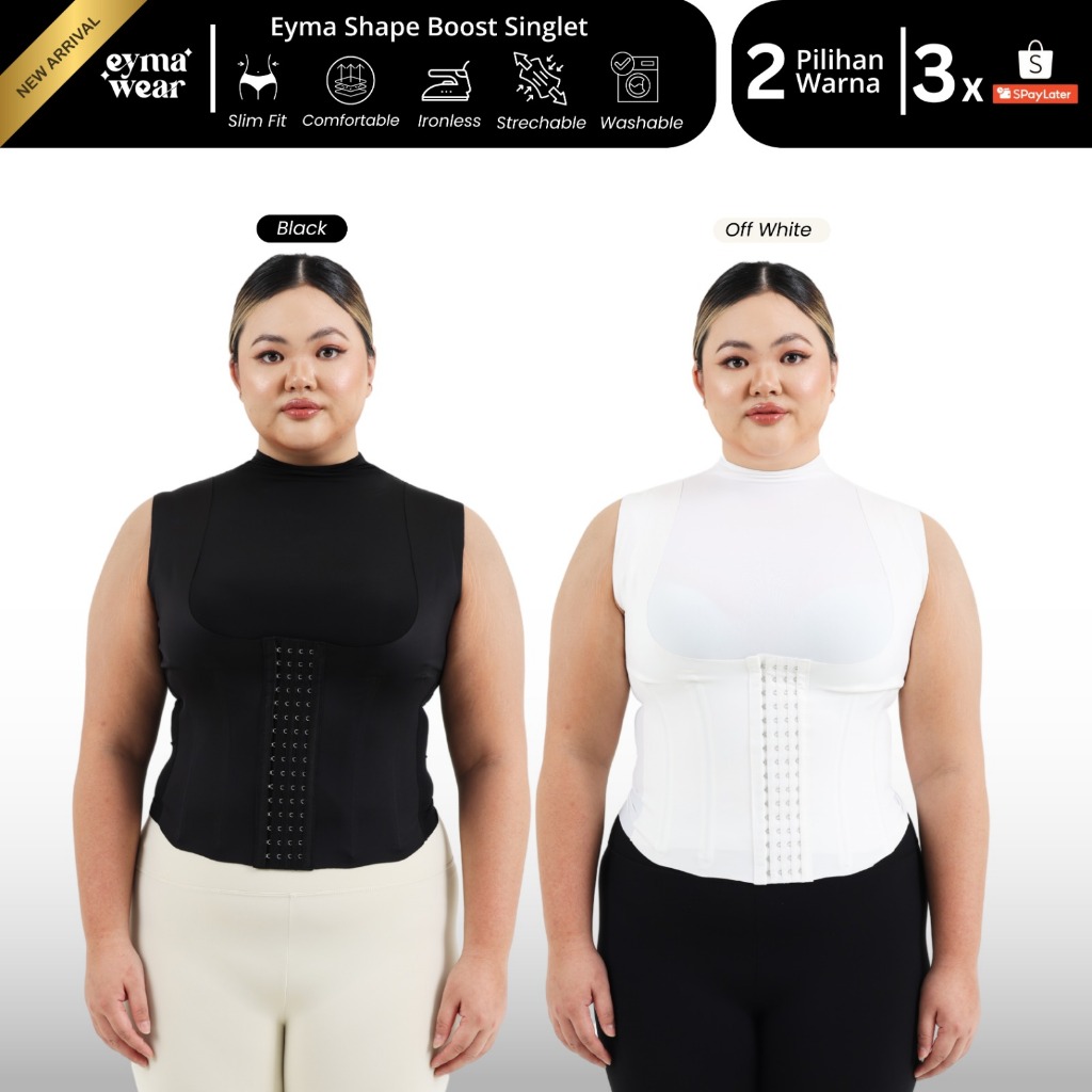 NEW ARRIVAL - SHAPE BOOST SINGLET (TUMMY CONTROL, HIGH NECK) | Shopee ...