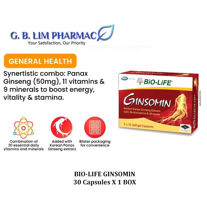 Bio-life Ginsomin Korean Panax Ginseng Extract With Multivitamins with ...