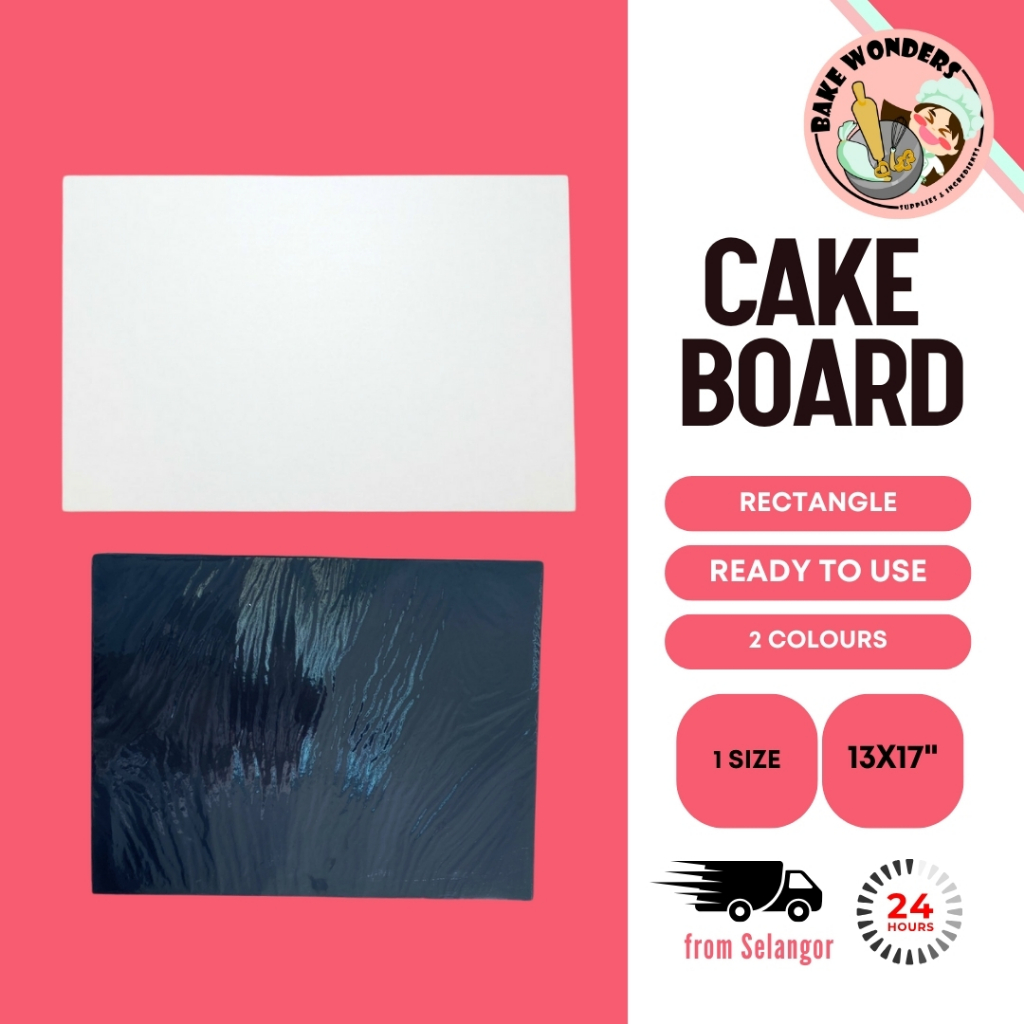 Rectangle Cake Board/ Cake Board Rectangle/ 17" White Cake Board/ Black ...