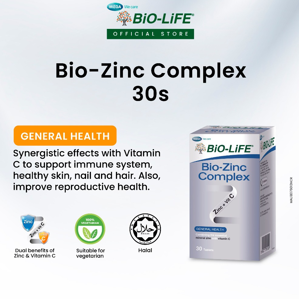BiO-LiFE Bio-Zinc Complex 30 tablets (EXPIRY DATE JANUARY 2027 ...