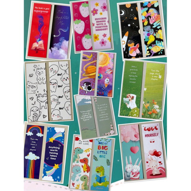 Colourful and cute design double side bookmarks | Shopee Malaysia