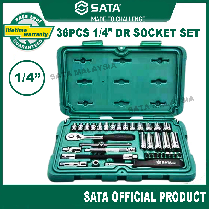 SATA 1/4" 36 PCS 1/4" DR Socket Set SATA Tools Set 1/4" High Quality ...