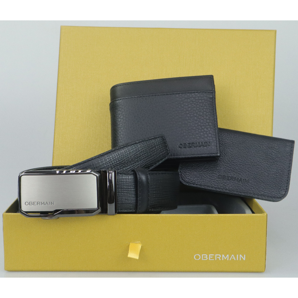 OBERMAIN Men's Giftset RFID Wallet & 35MM Automatic Buckle Belt / Free ...