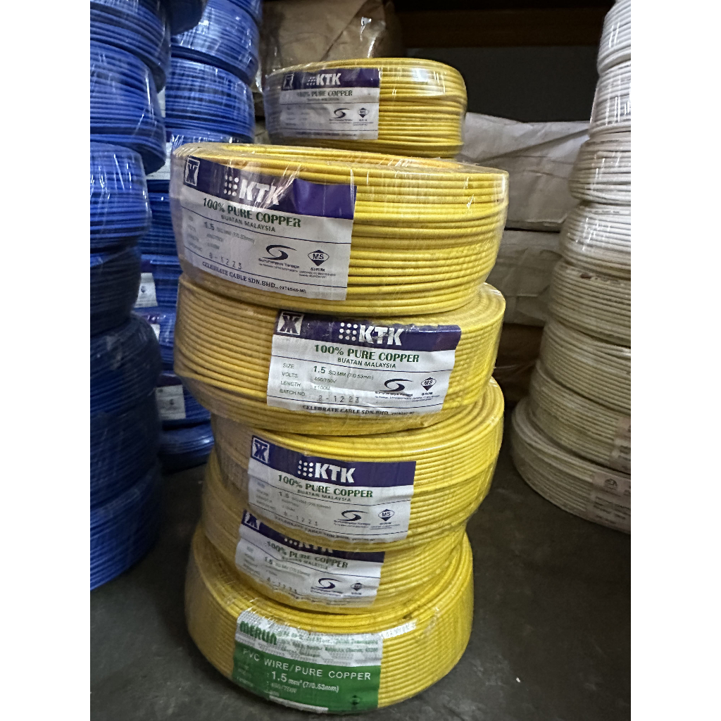 SIRIM WIRING CABLE 1.5mm / 2.5mm PVC Insulated Cable 100% Pure Cooper (SIRIM Certified) | Shopee ...