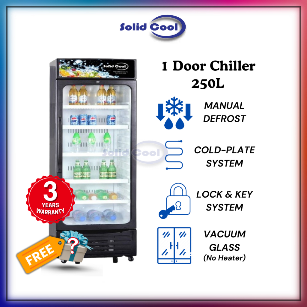 [ SOLID COOL ] 1 DOOR CHILLER 250L | BUAH SAYUR MINUMAN BUNGA FRUITS ...