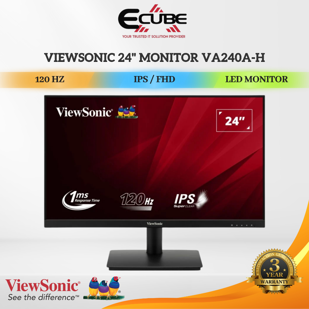 ViewSonic VA240A-H Monitor 24” FHD 1080P | IPS Panel | 120Hz | HDMI ...
