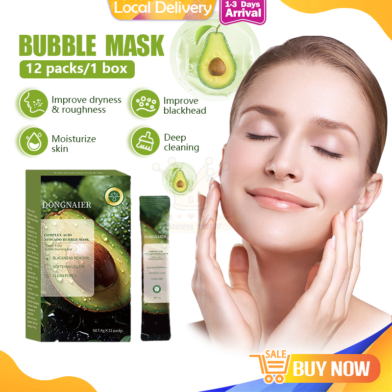 Face Mask Set Topeng Muka Buih 12 Pek untuk Melembapkan dan Mengecilkan ...