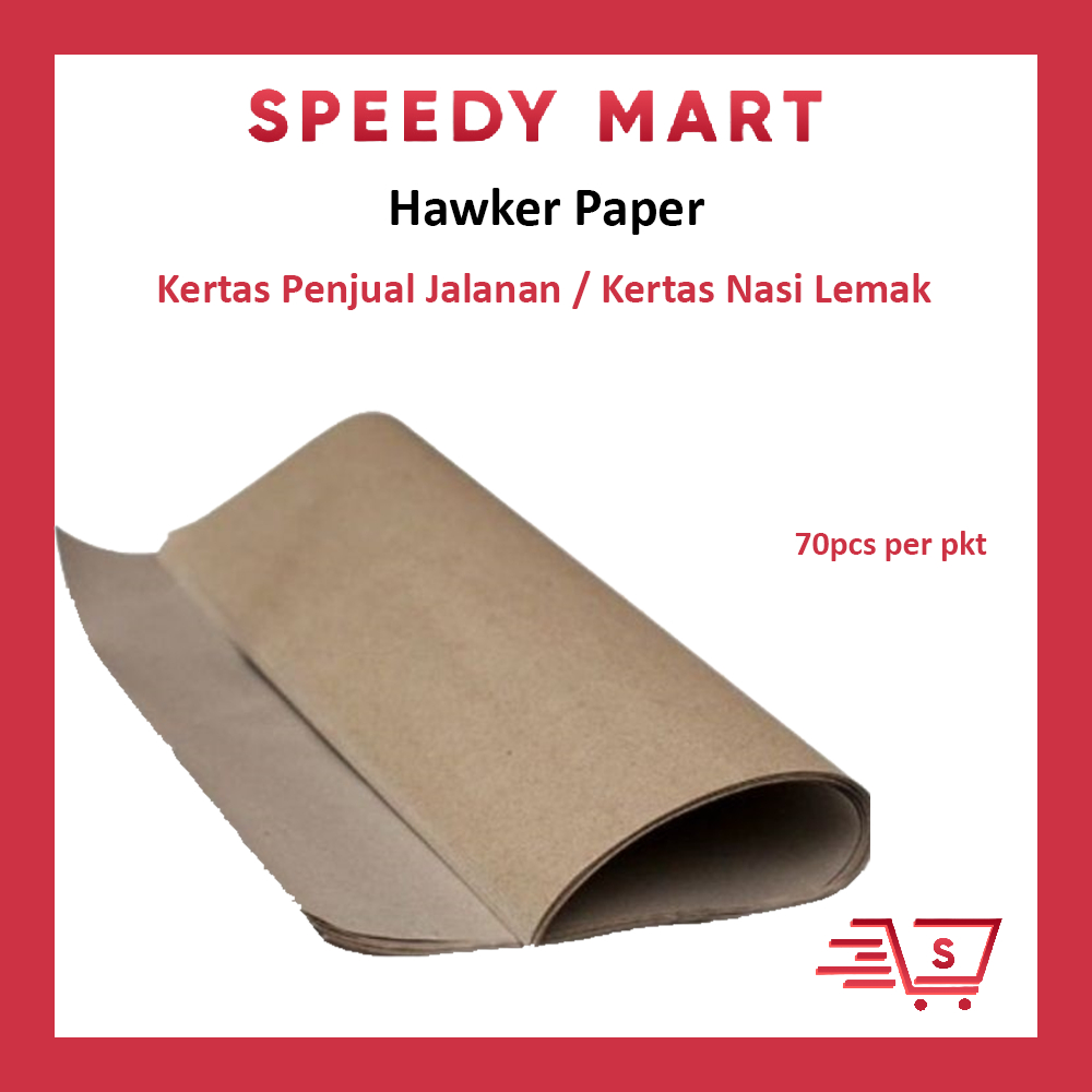 Kertas Nasi Lemak / Brown Hawker Paper / Food packaging Kraft Paper ...
