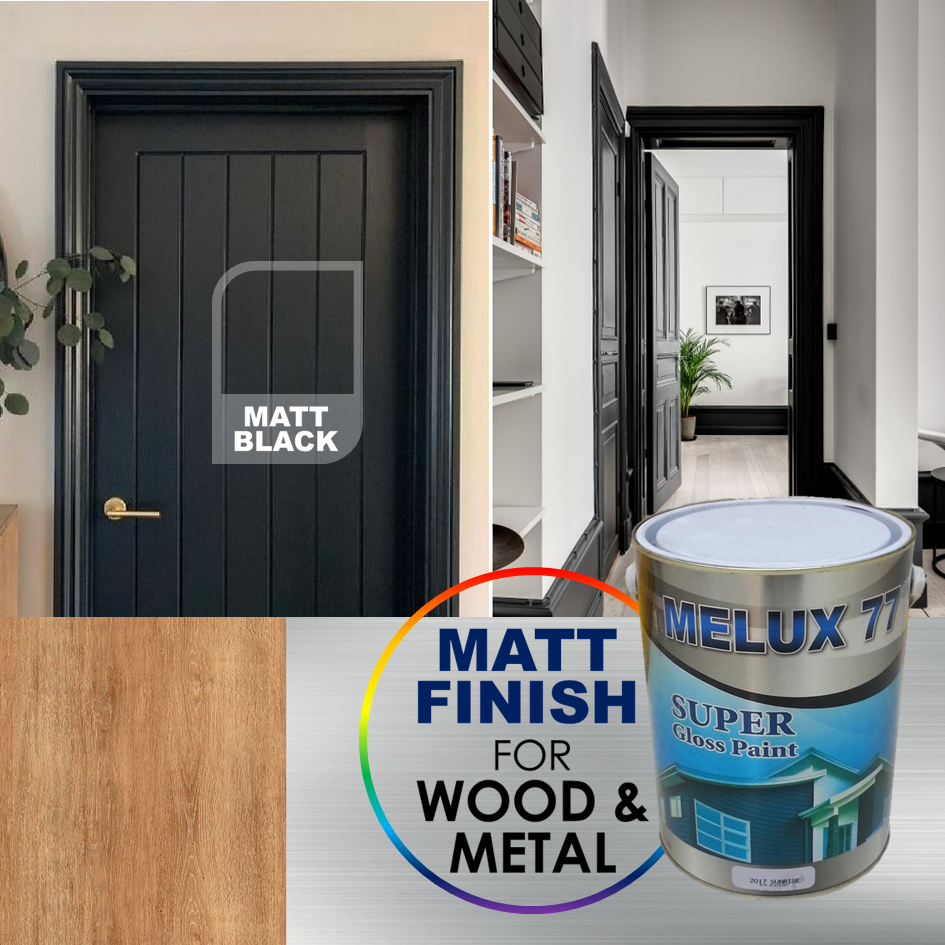 (1 Litre) SANCora MELUX 77 Matt Finish / Wood & Metal Paint/ Cat Minyak ...