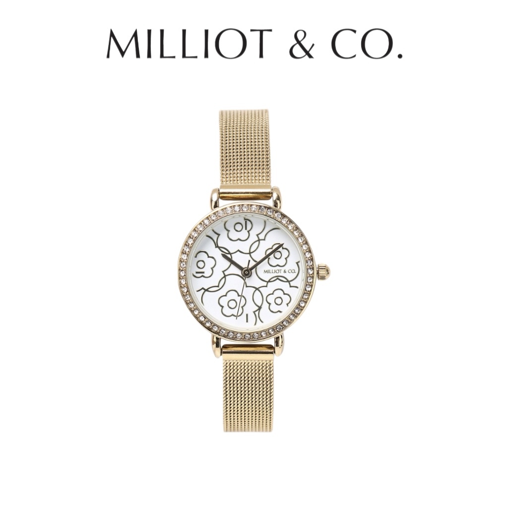 Milliot & Co Suane Gold Mesh Watch/ Leather Watch | Shopee Malaysia