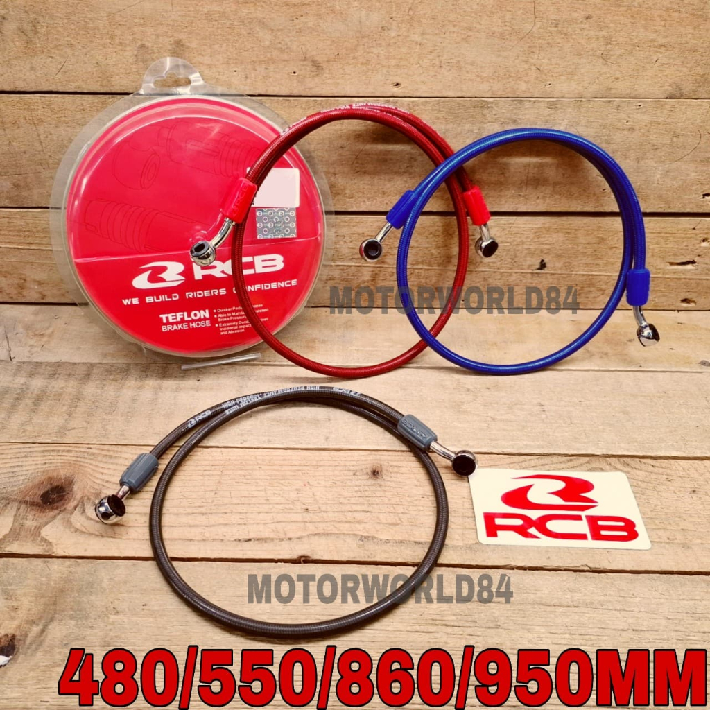 UNIVERSAL RCB TEFLON BRAKE HOSE 480MM 550MM 860MM 950MM ORIGINAL RACING ...