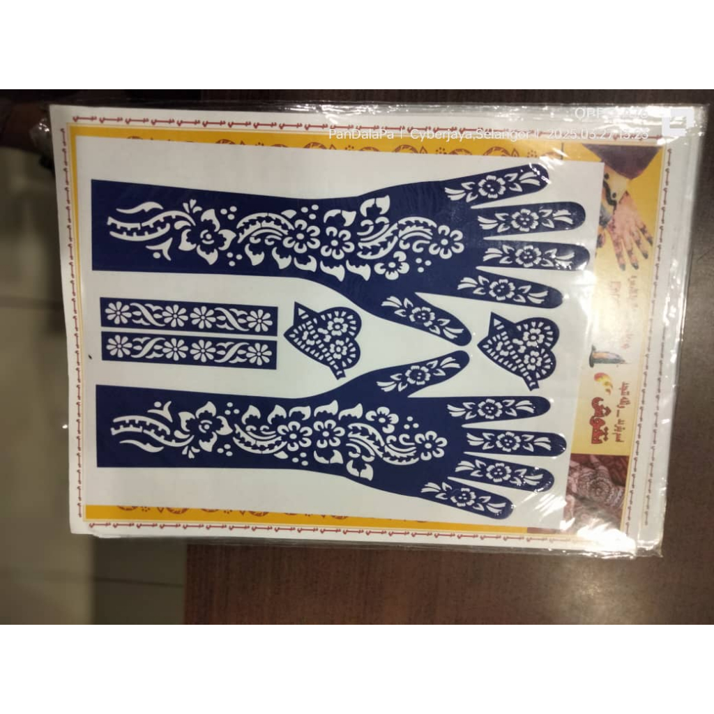 A4 Henna Stencil (LIMITED STOCK) Eid Hari Raya Hands Lace transfer NEW ...